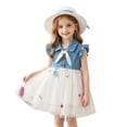 akafmk Girls Cute Dresses Denim Mesh Sleeveless Princess Party Dresses ...