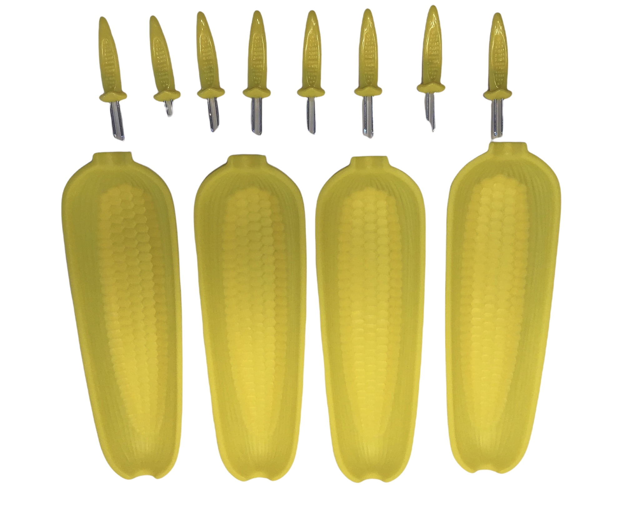 Ehome Corn on the Cob Set with 4 Yellow Trays, 8 Corn Holders, Set of ...