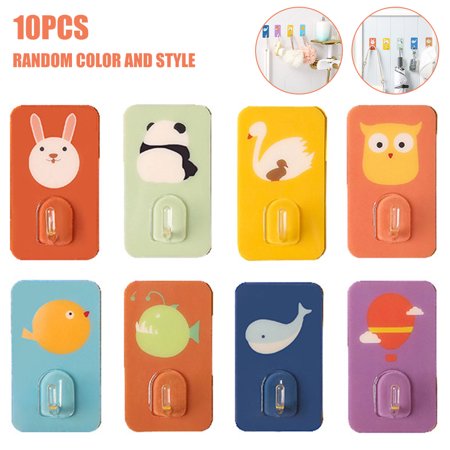Willstar Cute Sticky Hooks/Adhesive Hooks, 10 Pack. Water Proof ...