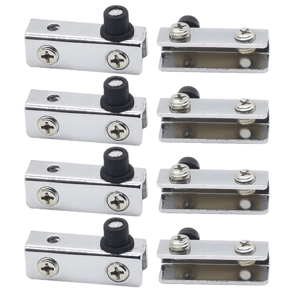 4 Pair Adjustable Glass Door Hinges Clamp Iron Cabinet Pivot Hinge Clip ...