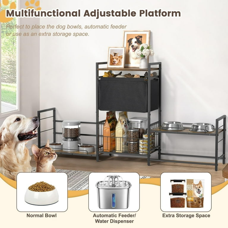 Elevated Dog Feeding Stands With Storage