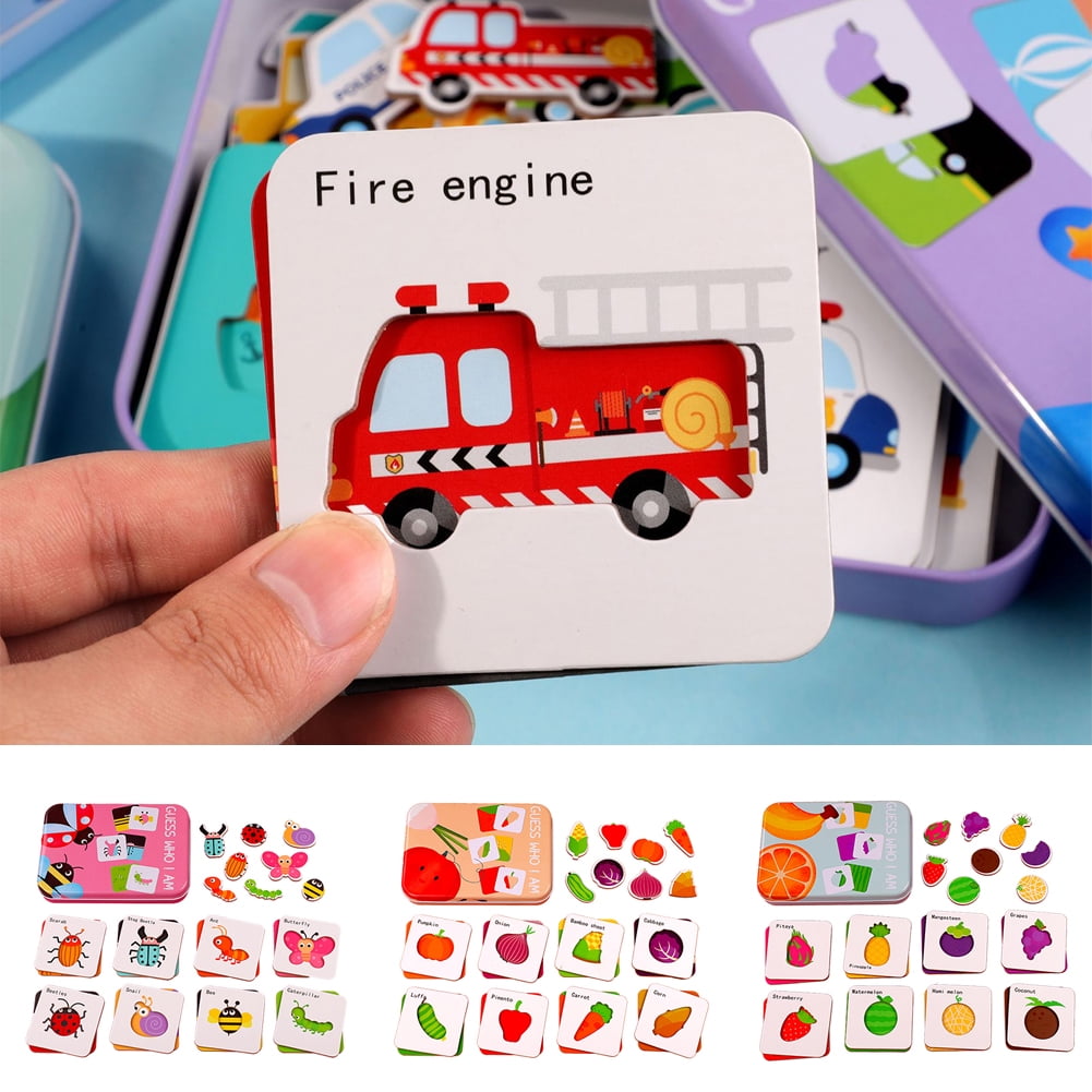 Shenmeida 24Pcs/Set Wooden Shape Matching Game Colorful Shape Pattern ...