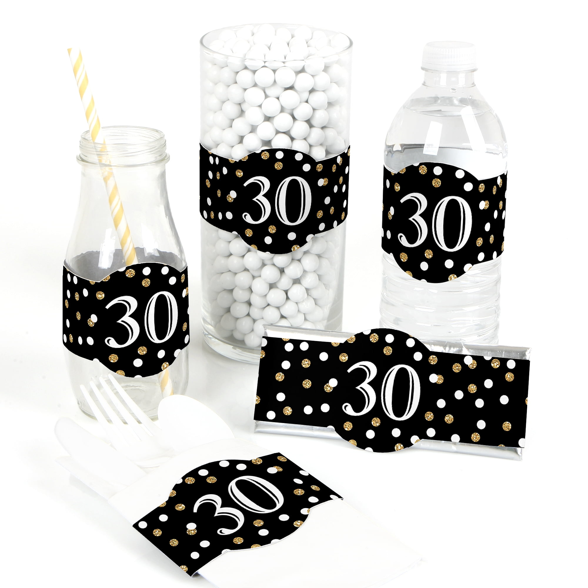 Adult 30th Birthday Gold DIY Birthday Party Wrapper Favors Set Of adult-30th-birthday-gold-diy-birthday-party-wrapper-favors-set-of