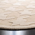 Handmade Premium Wool Area Rug - Impressions Collection 5' Round Cream ...