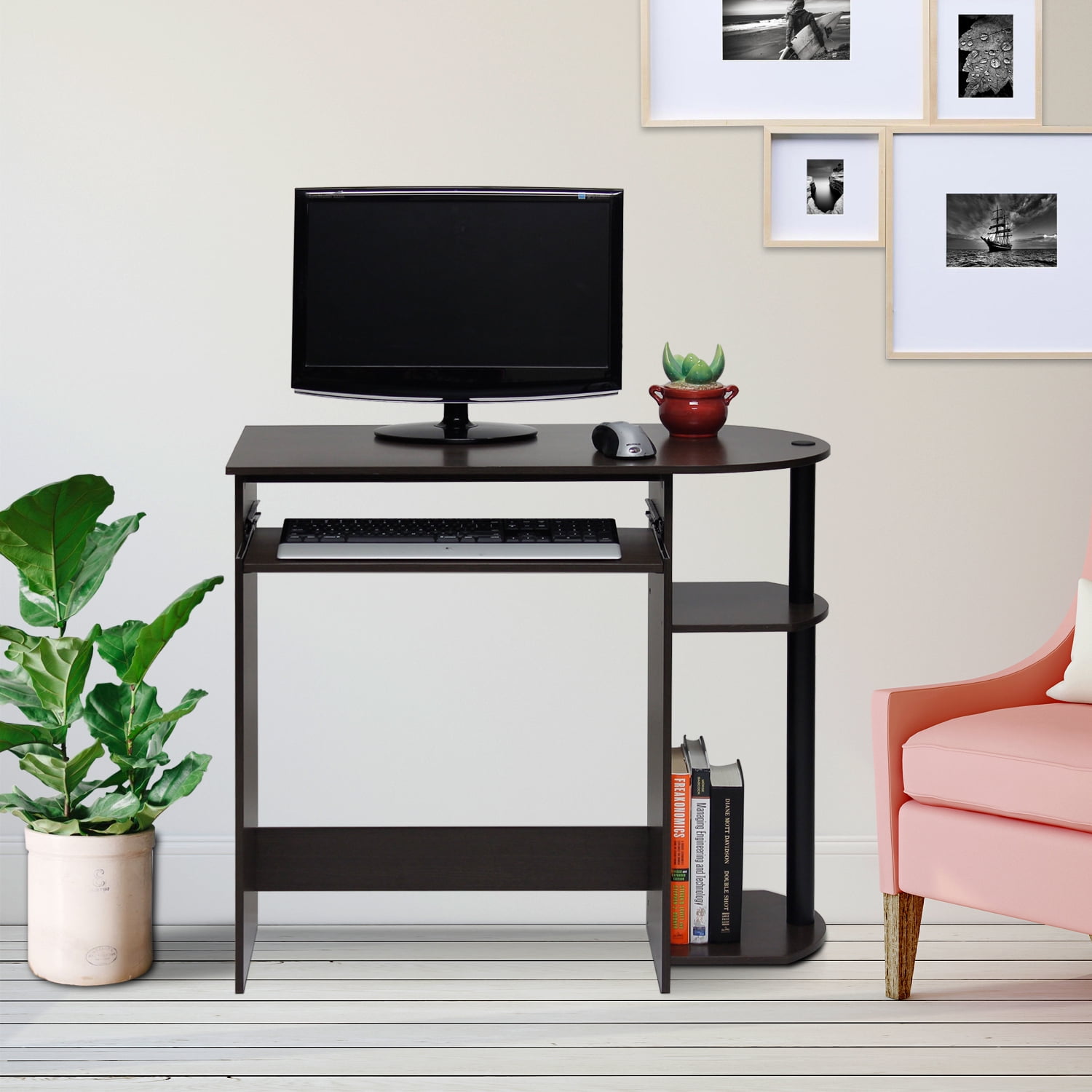 Furinno Simplistic Easy Assembly Computer Desk, Multiple Colors ...