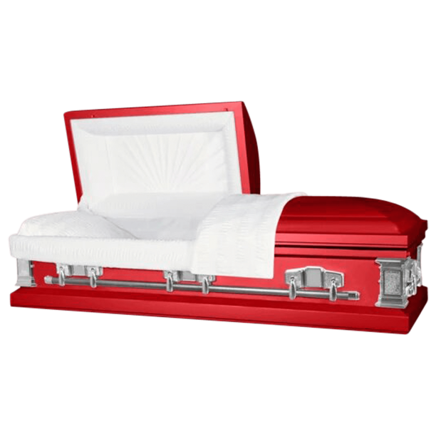 Titan Casket, Satin Series Funeral Casket in Red - Walmart.com