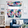 Abstract Art Kitchen Curtains Valance and Tier Set Simple Style ...