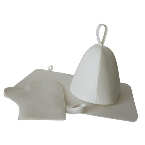 GROWTH TANK 3 Pieces Sauna Hat Mat Glove Bath House Head Protection ...