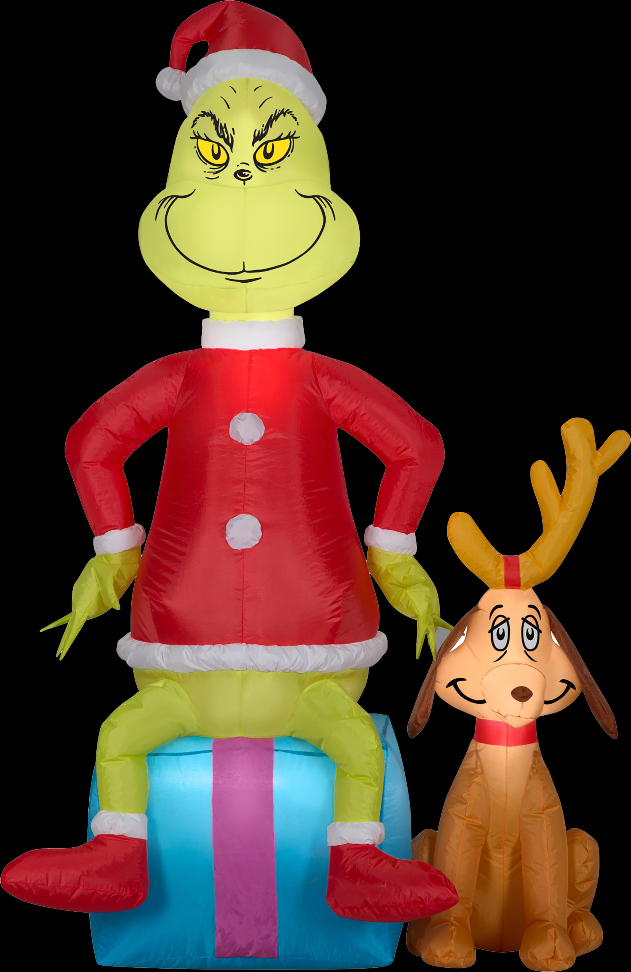 Buy Gemmy Christmas Airblown Grinch Yard Inflatable, with Max Scene 60 ...