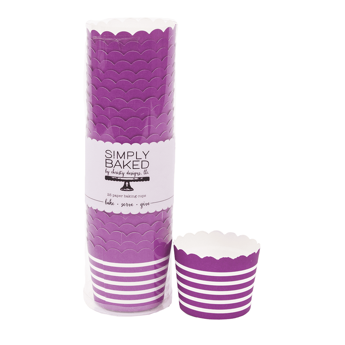 Simply Baked Small Paper Baking Cups, Orchid Horizontal - 25 Pack ...