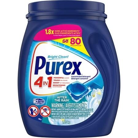 Purex After the Rain 4in1 Laundry Detergent Pacs (80 Washloads), High ...
