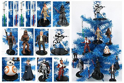 Star Wars 16 Piece Christmas Ornament Set Featuring 6 Lightsaber ...