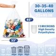 200 Count 30–40 Gallon Clear High-Density Trash Bags, 15 Micron Heavy ...