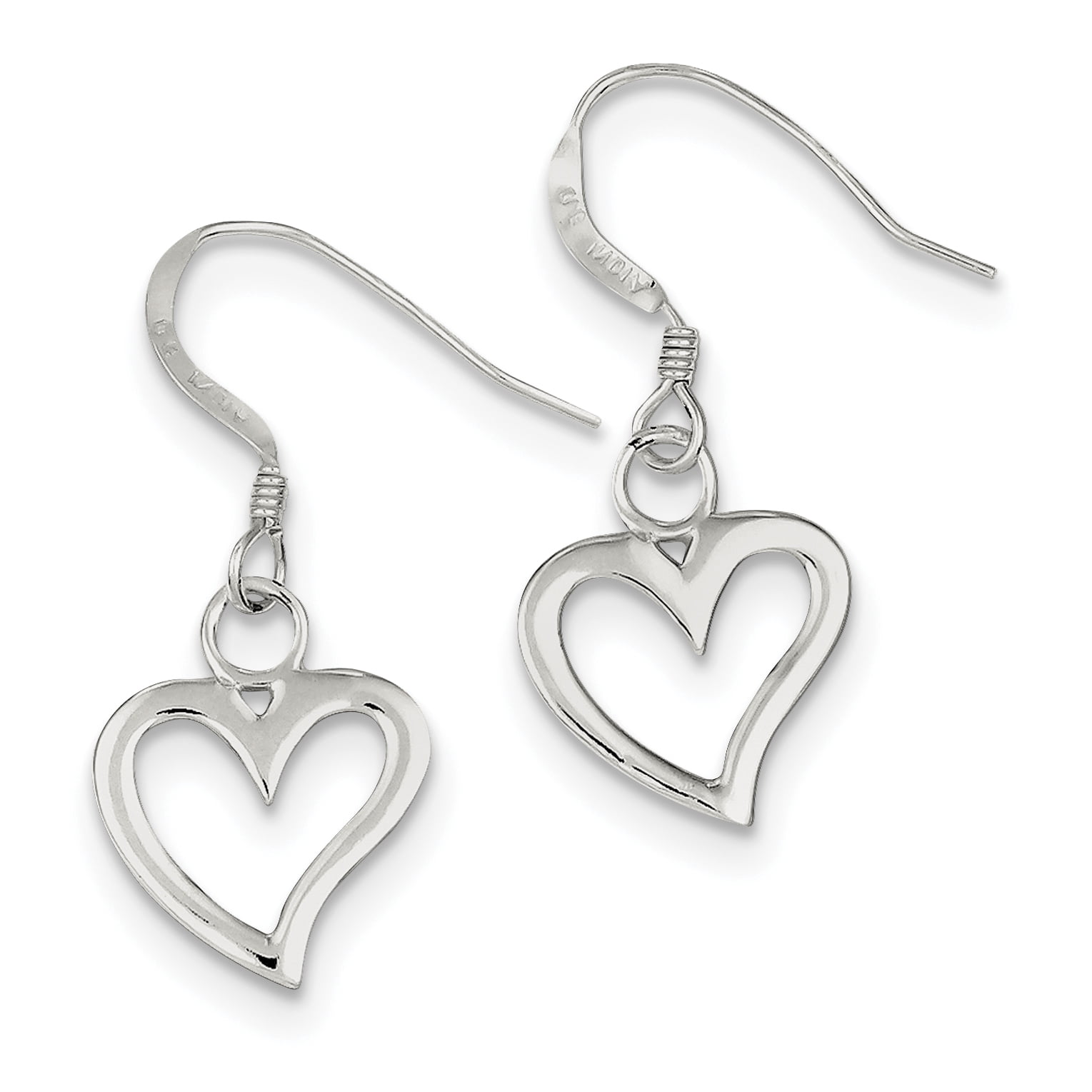 Primal Silver Sterling Silver Heart Dangle Earrings - Walmart.com