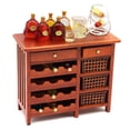 1/12 Scale Wooden Wine Tall Display Cabinet For Miniature Kitchen Scene ...