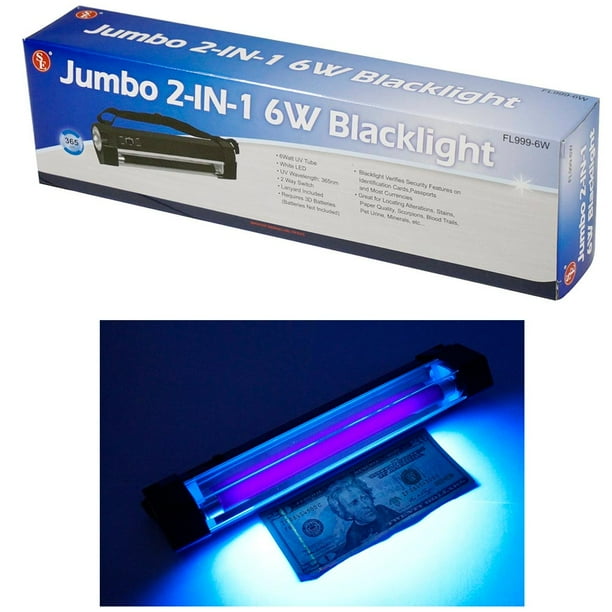 Blacklight Black Light UV Counterfeit Bill Currency Detector Battery ...