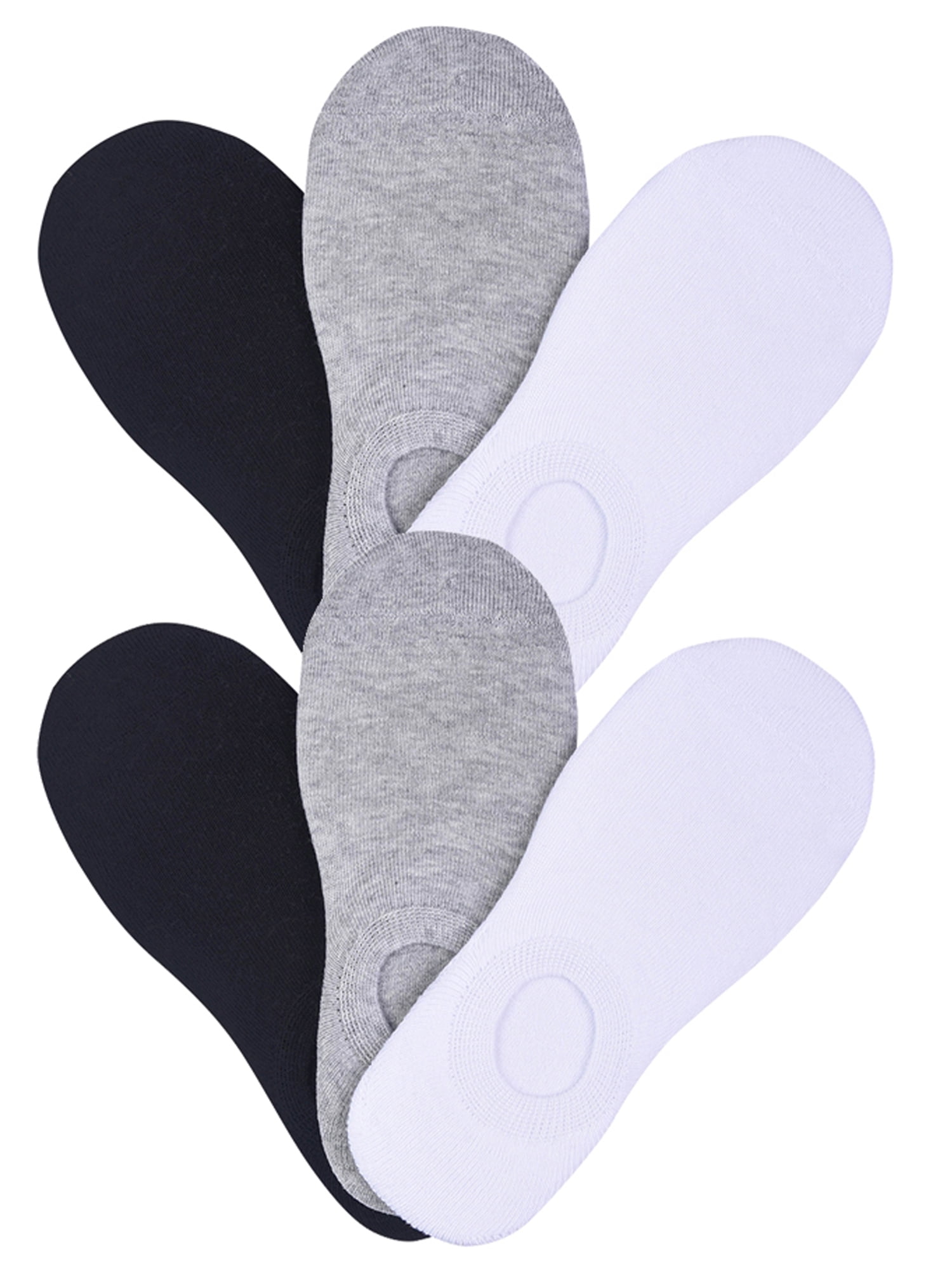 Cushioned Gray Black White Womens 6-Pack Ankle Socks - Walmart.com