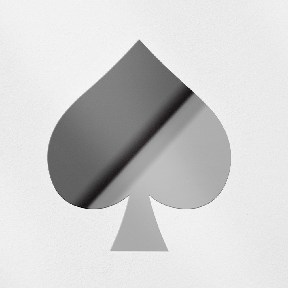 Transparent Decal Stickers Of The Spades (Metallic Silver) Premium ...