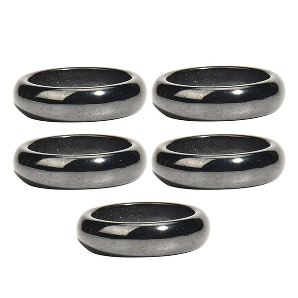 wolftale 5 Pieces Rings Balance Black Stone Cambered Surface Negative ...