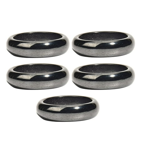 Ruiboury 5 Pieces Rings Balance Black Stone Cambered Surface Negative ...
