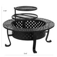 MistMo 42-inch Metal Fire Pit for Outside with 2 Grills, with Lid for ...