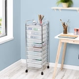 Hello Hobby 10-Drawer Multi-Color Rolling Craft Cart, Clear/Chrome ...