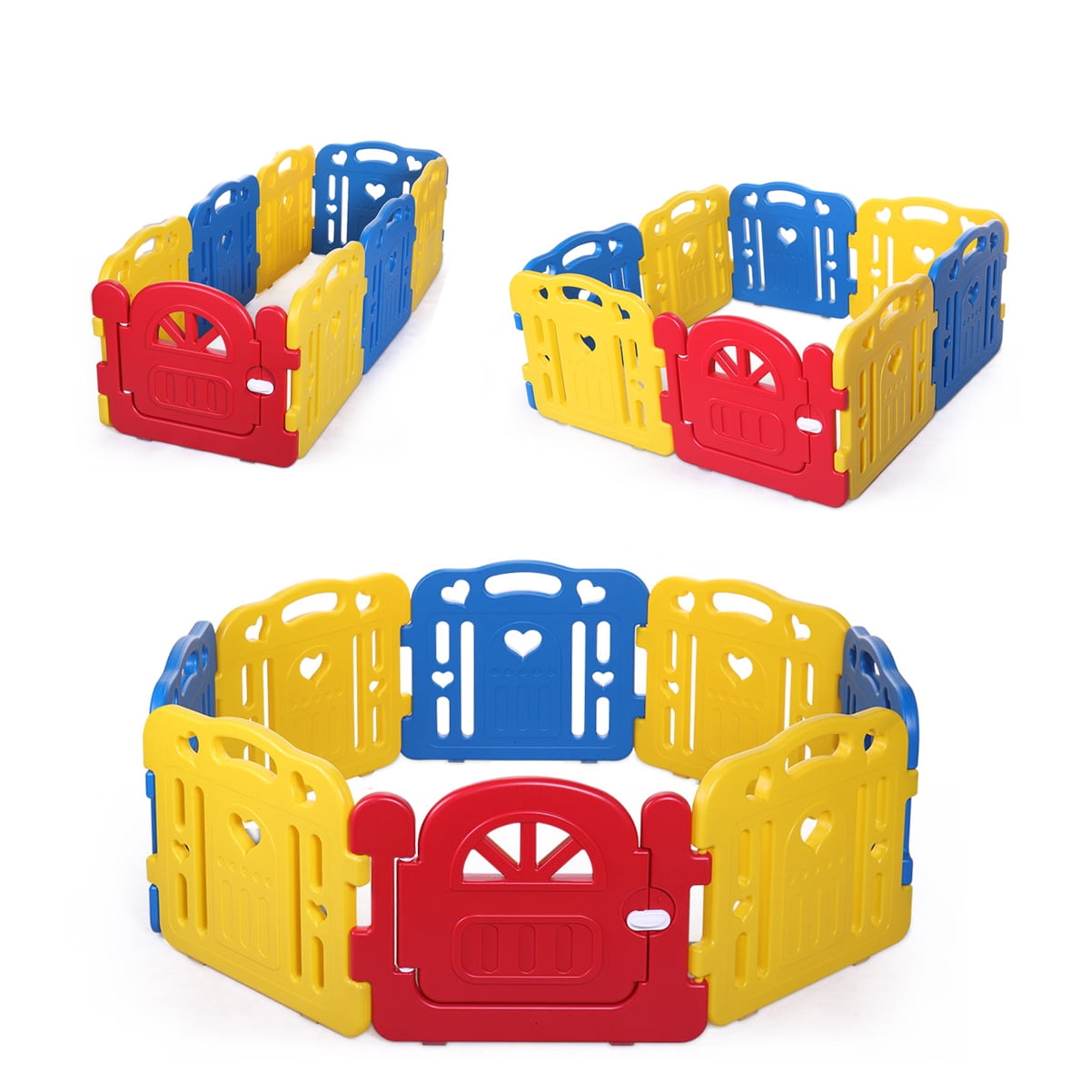 Veryke 8 Panel Baby Playpen for Kids Toddler, Activity Centre Yard with ...