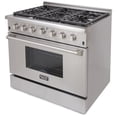 KUCHT Professional 36 in. 5.2 cu. ft. LP Gas Range with Sealed Burners ...