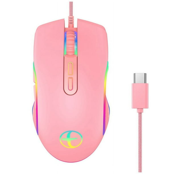 3200 USB C Gaming Mouse Computer Wried Optical Mouse para PC Gamer RGB ...