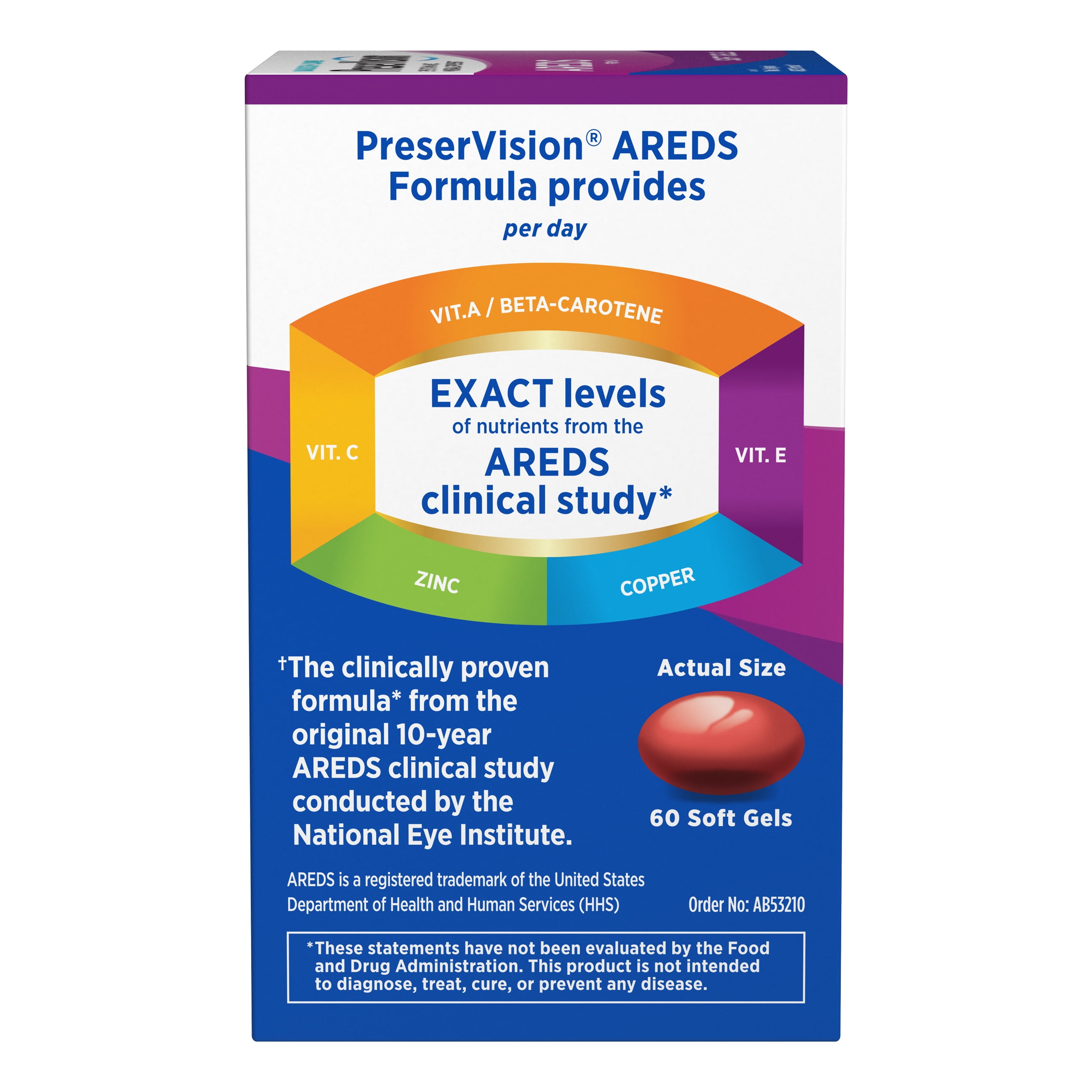 Bausch + Lomb PreserVision AREDS Eye Vitamin & Mineral Supplement ...