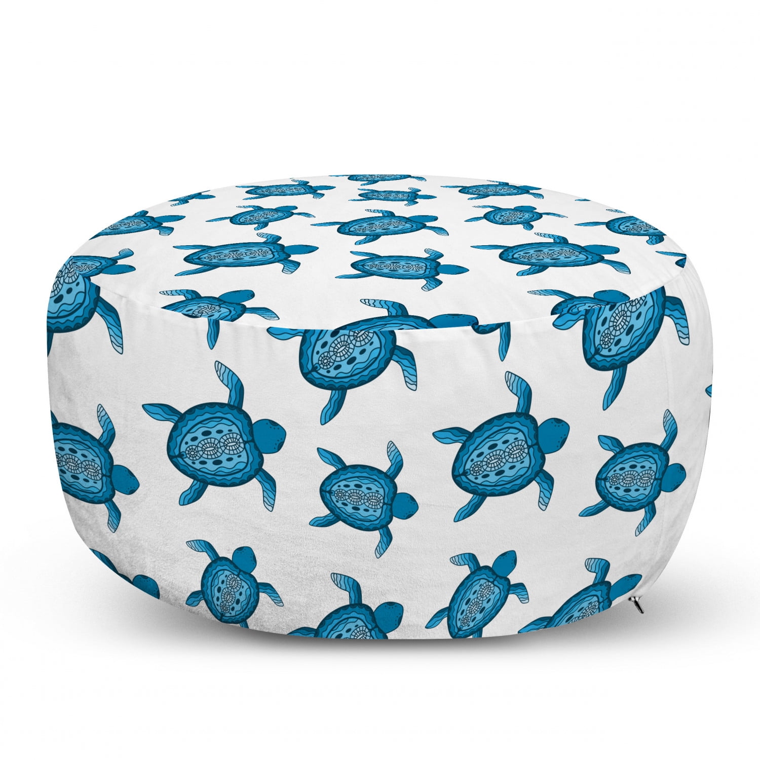 Turtle Pouf Cover with Zipper, Aboriginal Style Animal Native ...