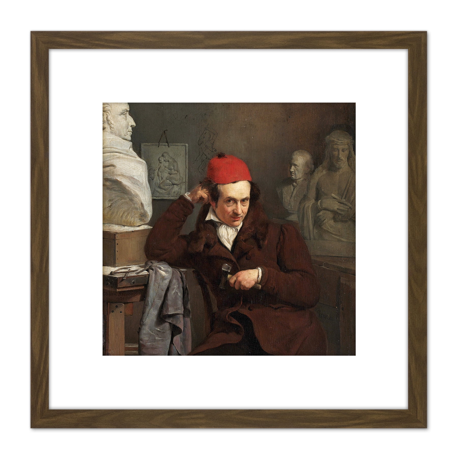 Van Beveren Portrait Of Louis Royer Painting 8X8 Inch Square Wooden ...