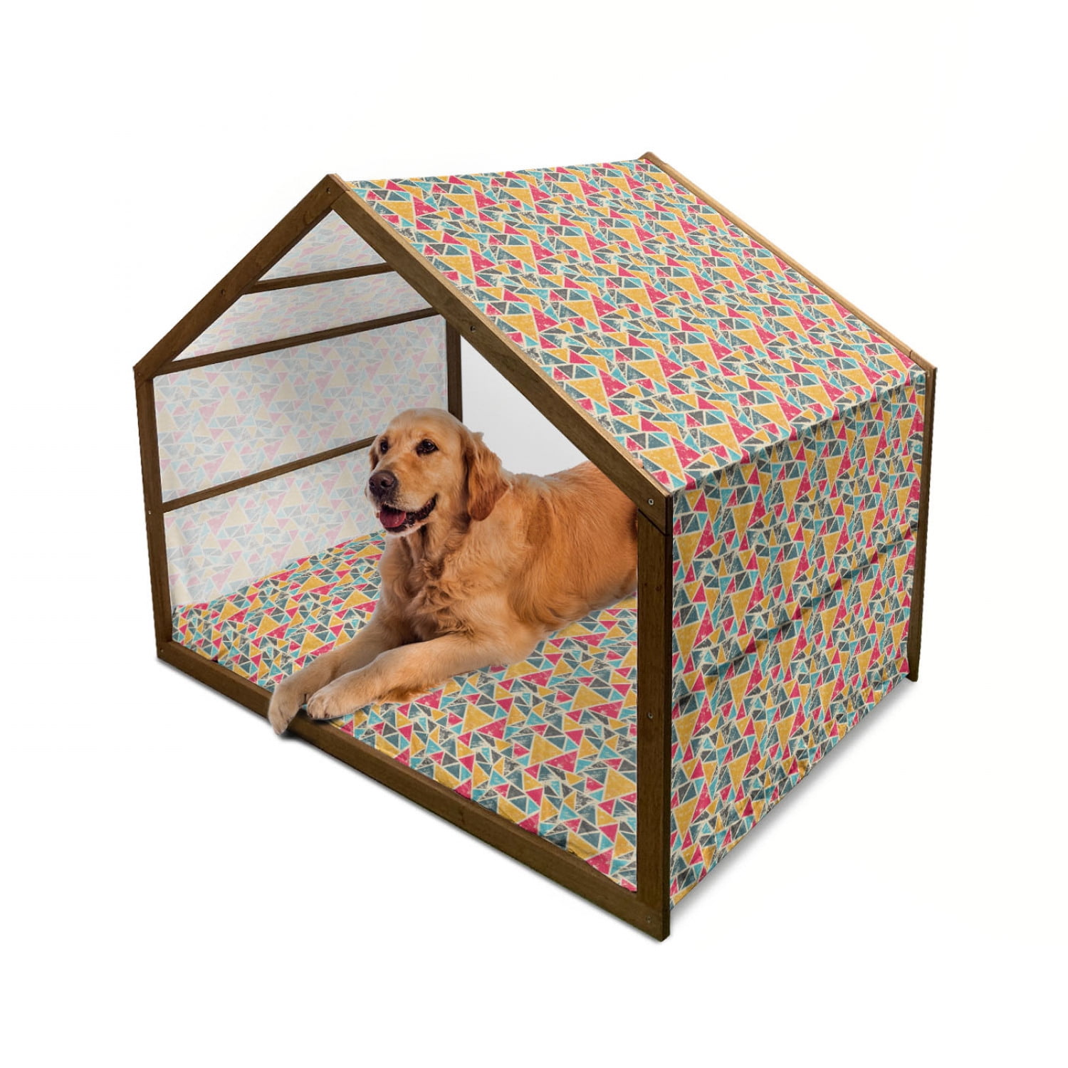 Retro Pet House, Funk Art Abstract Geometric Grunge Triangles Murky ...