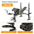 Doufit Adjustable Weight Bench 660lbs 6 In 1 Olympic Workout Bench with ...