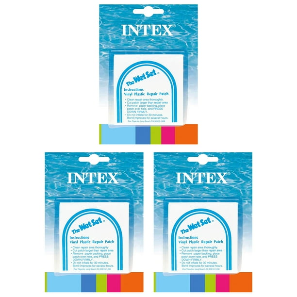 INTEX Wet Set Adhesive Vinyl Plastic Swimming Pool Tube Repair Patch 18 ...