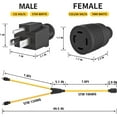 Generator Welder Dryer Power Cord Adapter,NEMA 2x 5-15P to L14-30R ...