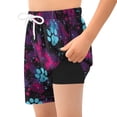 BZSMCE Swim Shorts Teal Dog Paw Prints Black For Quick-Dry Shorts With ...
