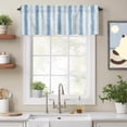 Abstract Blue Stripes Valance Curtains for Windows, Rustic Watercolor ...