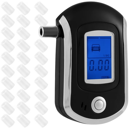 Alcohol Tester with 30 Mouthpieces Portable LCD Display Breath Alcohol ...