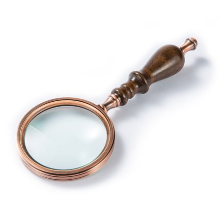 Antique Copper Magnifying Glass with Wood Handle and Real Glass 10x ...