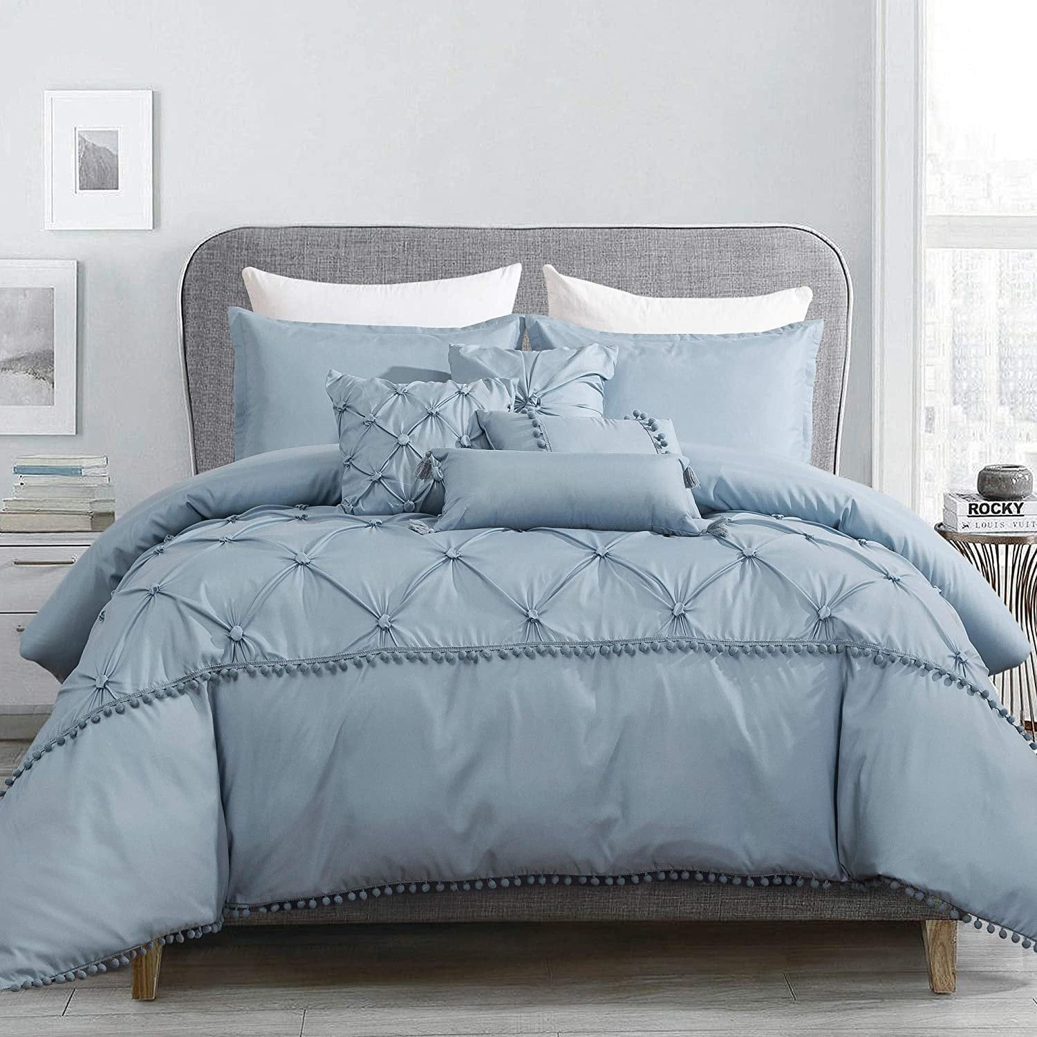 Sapphire Home Luxury 7 Piece King Comforter Set With Shams Cushions Sapphire Home Luxury 7 Piece King Comforter Set With Shams Cushions