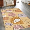 Abstract Face Painting 3'x5' Area Rugs Boho Yellow Portraits Minimalist ...