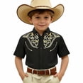 CAIXIA Boys Western Shirt Embroidered Pearl Snap Button Down Cowboy ...