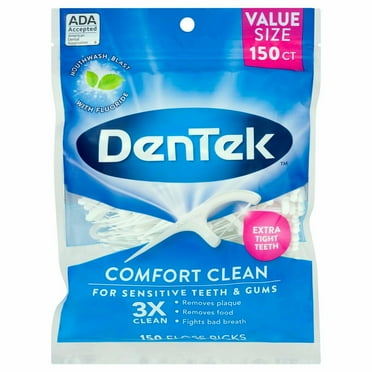DenTek Complete Clean Easy Reach Floss Picks, No Break & No Shred Floss ...