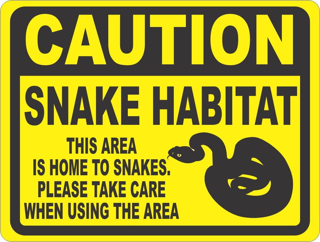 Caution Snake Habitat Sign - Walmart.com