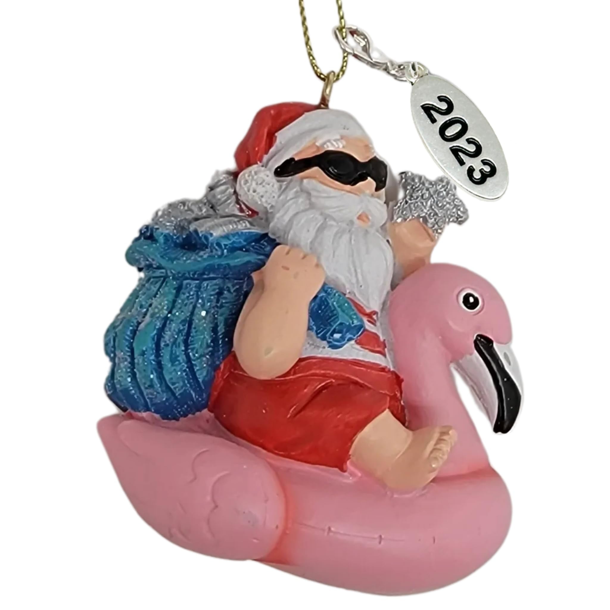 Tropical Christmas Ornaments Santa Flamingo Floatie Ornament Beach with ...