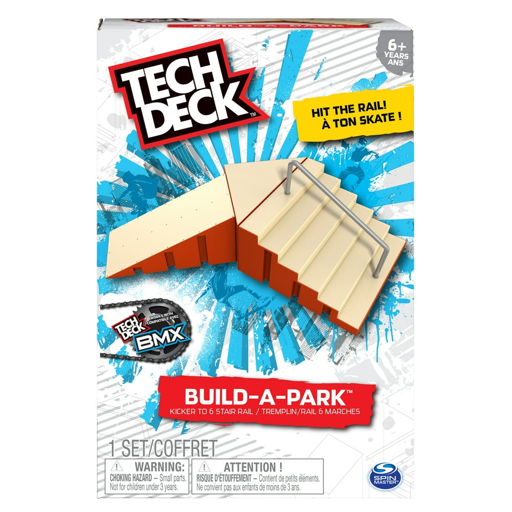 Tech Deck - Build-A-Park - Kicker to 6 Stair Rail (Red) - Walmart.com ...