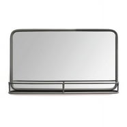Creative Co-Op Rectangle Metal Framed Wall Mirror with Shelf, Black ...
