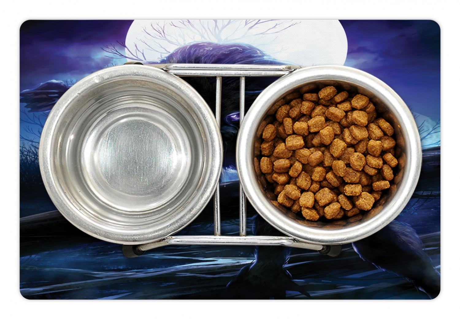 Fantasy World Pet Mat for Food and Water, Surreal Werewolf Electric ...