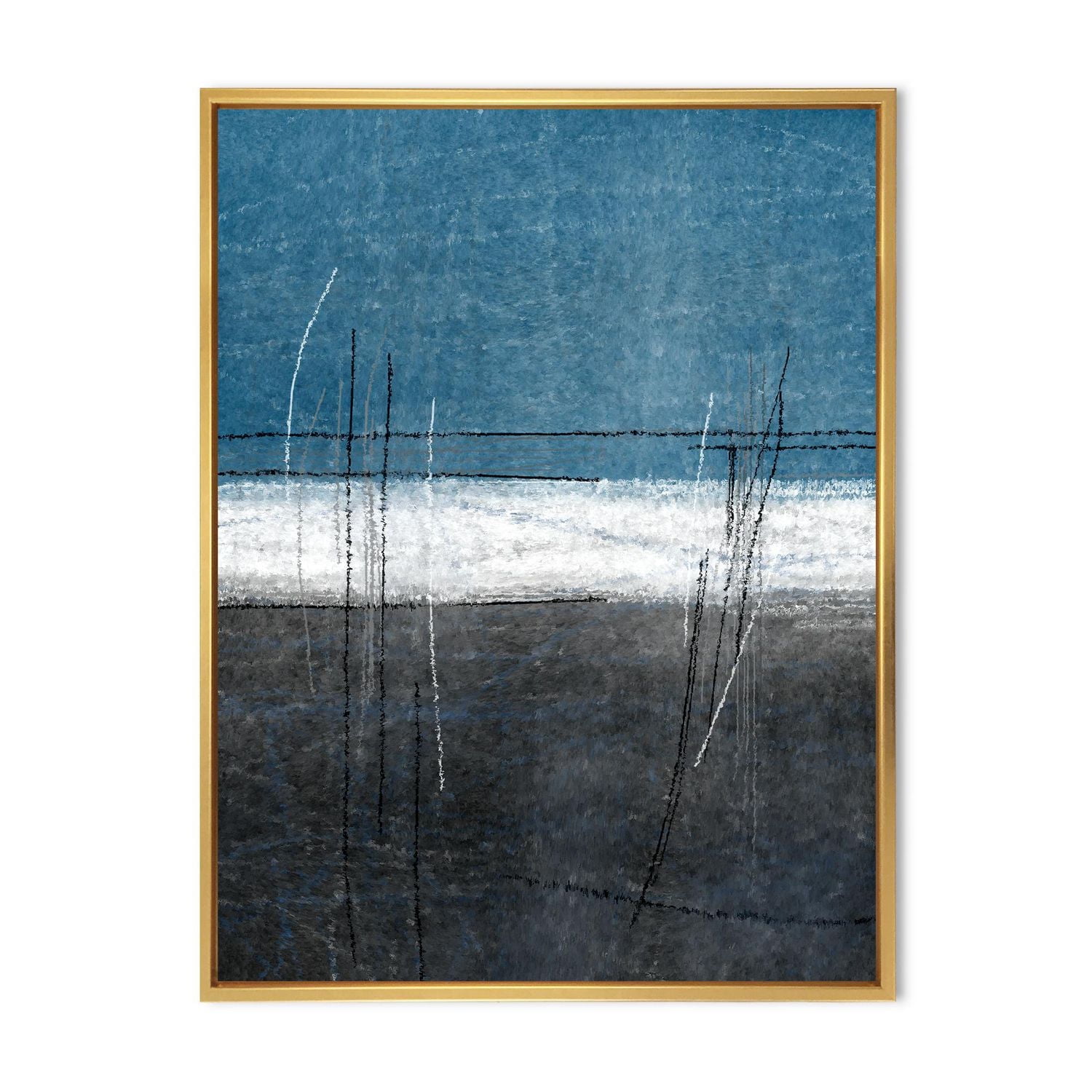 Designart Teal Meets Grey Abstract Art FLOAT FRAME WALL ART - Walmart.ca